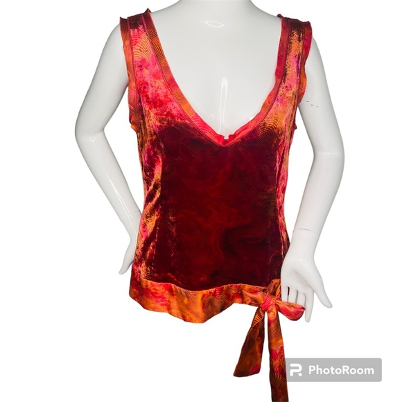 Hugo Boss | Tops | Hugo Boss Red Velvet Dressy Tank With Side Zipper ...